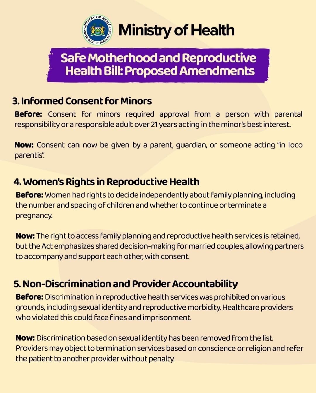 Safe Motherhood and Reproductive Health Bill- Proposed Amendments ...